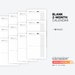 Blank 2-month Calendar, Printable Undated Monthly Productivity Planner ...