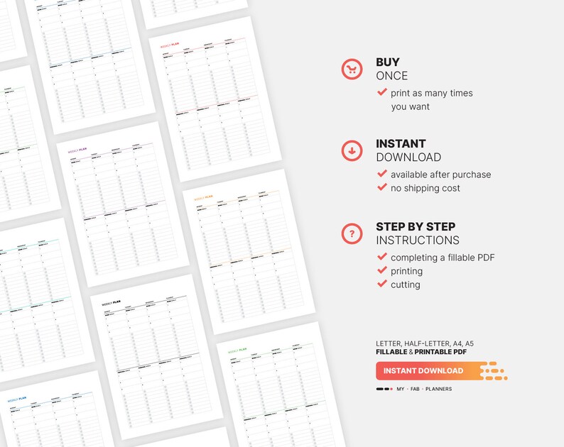 Weekly Work-life Balance & Action Plan, Goal Setting Log, Fillable To ...