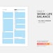 Daily Work Life Balance Planner, Fillable Goals, Work in Progress Log ...