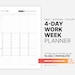4-day Work Week Planner, Printable Productivity Action Plan Tracker ...