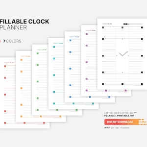Fillable Clock, Daily Routine & Rhythm Schedule Planner, Undated ...