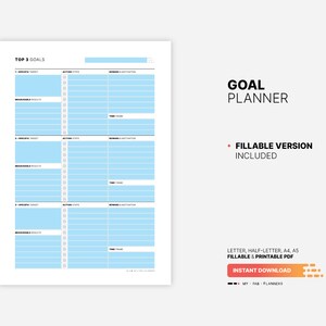 Goal Planner, Long Term Life Vision Board, Yearly, Quarterly, Monthly ...