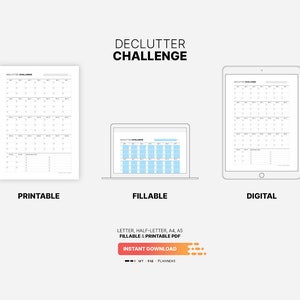 30 Day Declutter Challenge Planner, House Chore Chart List for Adults ...