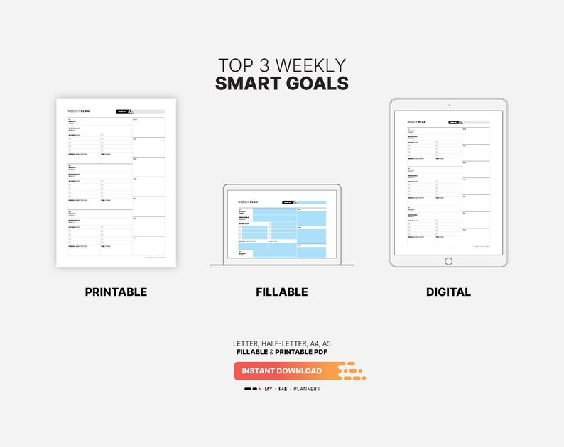 Top 3 Weekly SMART Goals With Action Plan, Goal List & Setting ...