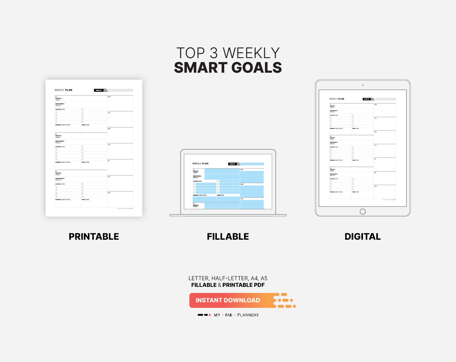 Top 3 Weekly SMART Goals With Action Plan, Goal List & Setting ...