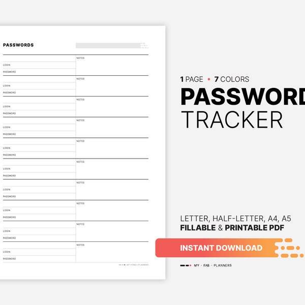 Password Notebook - Etsy