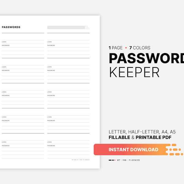 Password Keeper - Etsy