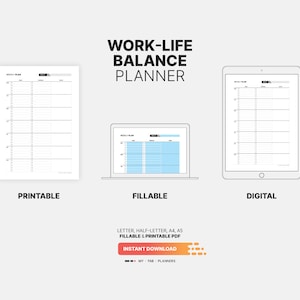 Weekly Work-life Balance Planner, Fillable Week's Task List, To-do ...