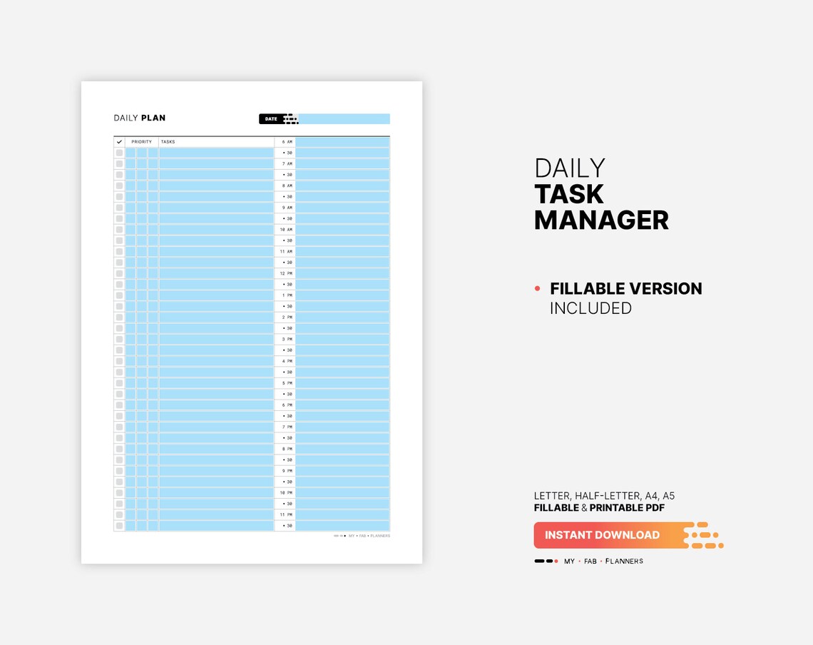 Daily Task Manager Planner, Productivity & Appointment Scheduler ...