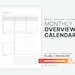 Monthly Overview, Printable Blank Calendar, Fillable Goal Setting ...