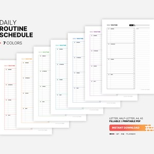 Daily Routine Schedule, Printable Morning, Night Chore Chart, Fillable ...