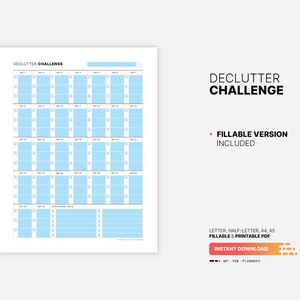 30 Day Declutter Challenge Planner, House Chore Chart List for Adults ...
