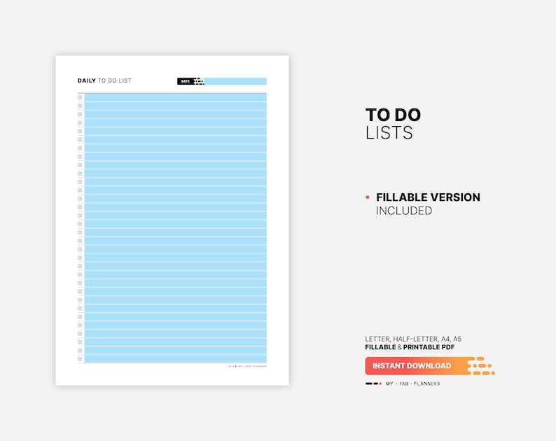 Printable to Do List Template, Task Management Checklist (PDF) - Etsy