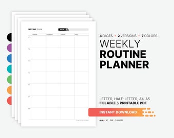 Weekly Rhythm Chart Fillable Daily Morning & Evening Routine - Etsy