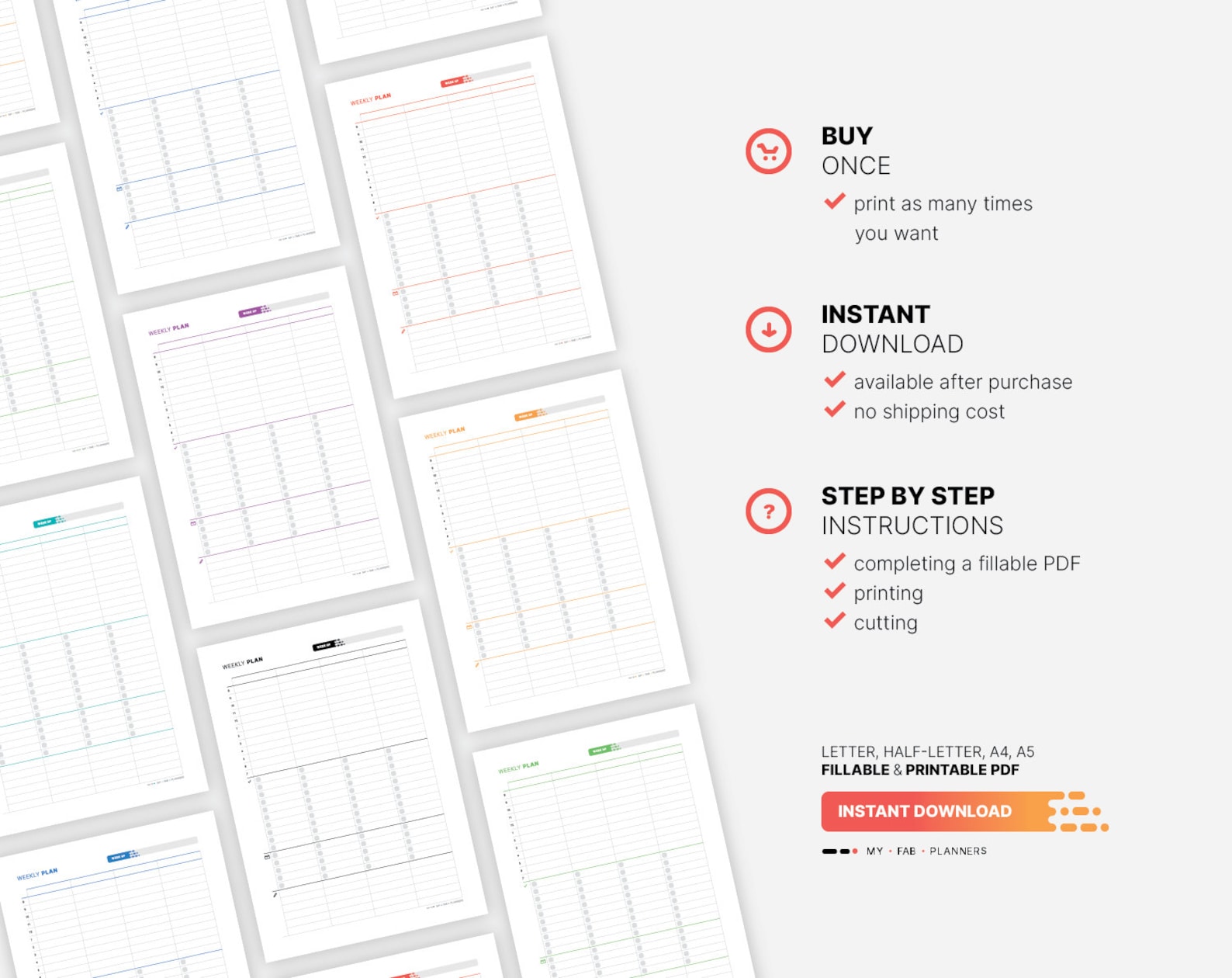 4-day Work Week Planner, Printable Productivity Action Plan Tracker ...