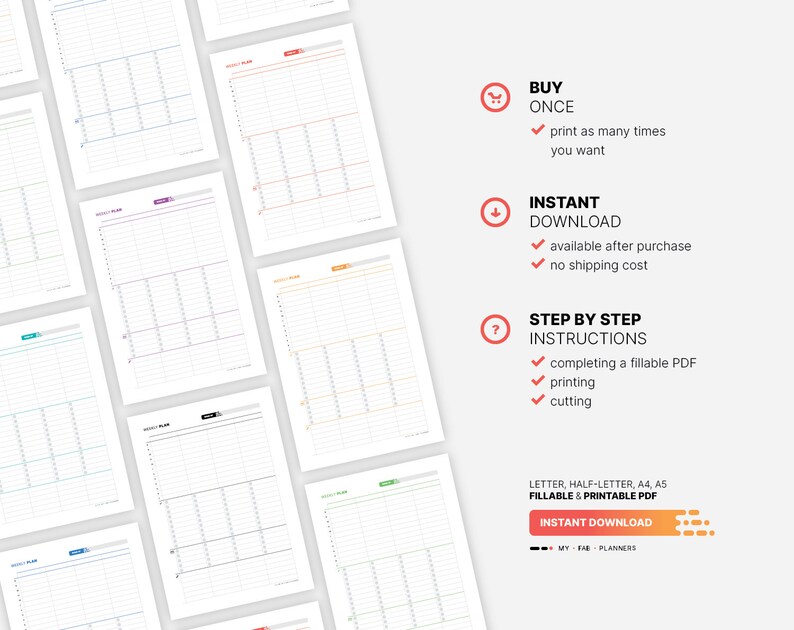 4-day Work Week Planner, Printable Productivity Action Plan Tracker ...