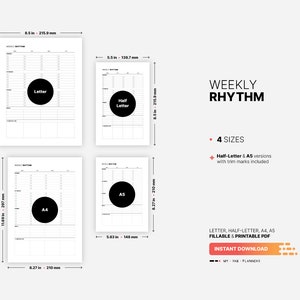 Weekly Rhythm Chart, Fillable Daily Morning & Evening Routine Checklist ...