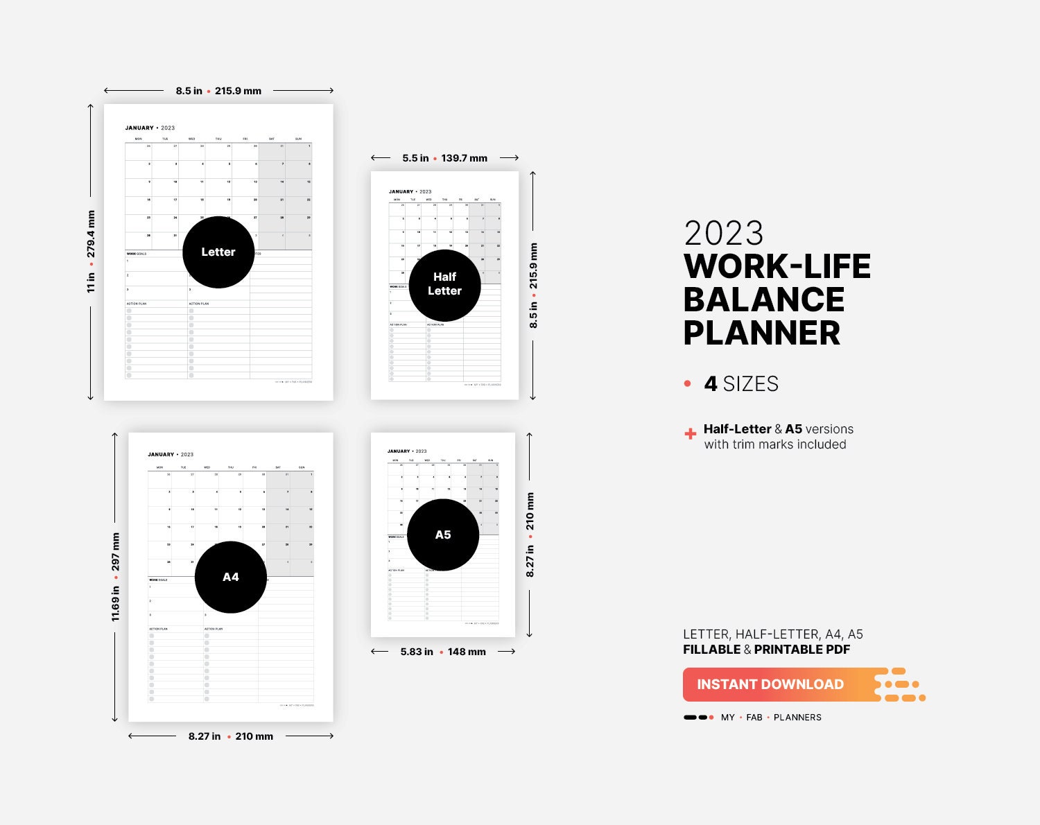 2023-work-life-balance-planner-printable-long-term-goal-etsy
