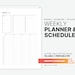 Weekly Planner, Schedule, Printable Week at a Glance Calendar, Fillable ...