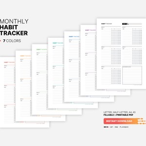 Monthly Habit Tracker, Printable Weekly, Daily Planner, Morning ...