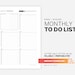 Monthly Things to Do List, Printable Weekly Checklist Tracker, Fillable ...