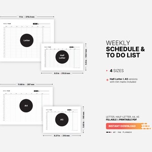 Weekly Schedule, Printable Things to Do List, Fillable Daily Life ...