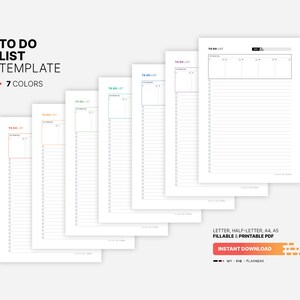 Printable to Do List Template, Fillable Task Tracker (PDF) - Etsy