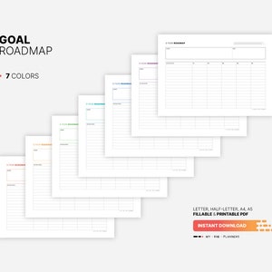 Goal Roadmap, Printable Action Plan, Fillable Long-term Life, Business ...