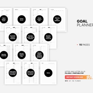 Goal Planner, Long Term Life Vision Board, Yearly, Quarterly, Monthly ...