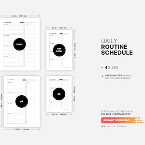 Daily Routine Schedule, Printable Morning, Night Chore Chart, Fillable ...