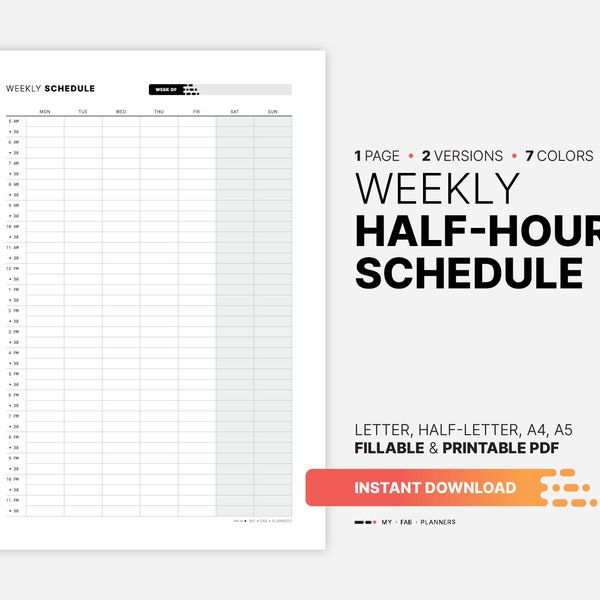 Fillable Hour Timesheet - Etsy