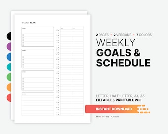12-week Goal Planner Fillable Work & Productivity Tracker - Etsy