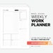 Weekly Work Planner, Printable Productivity at Home Agenda Checklist ...