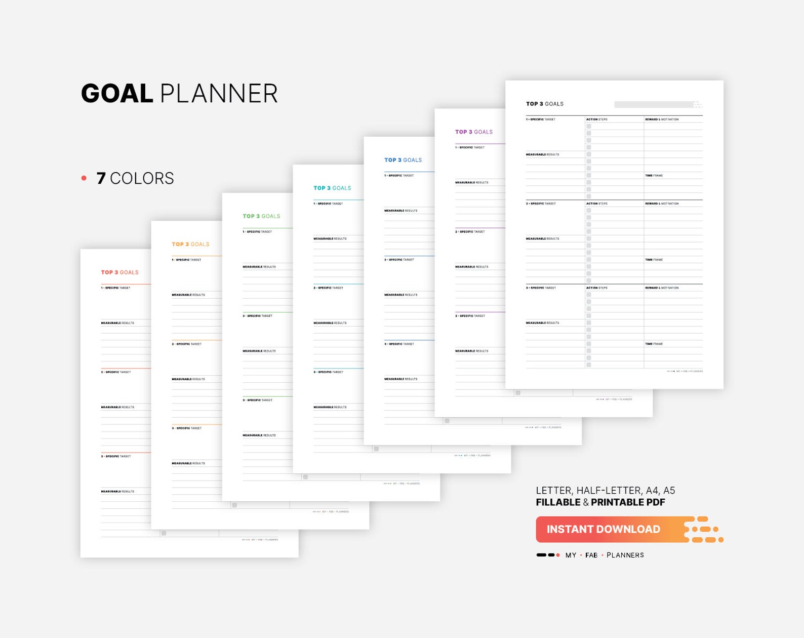 Goal Planner Long Term Life Vision Board Yearly Quarterly - Etsy
