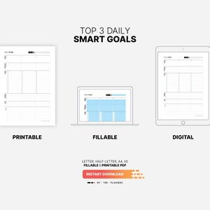 Top 3 Daily SMART Goals With Action Plan, Daily Goal List & Setting ...