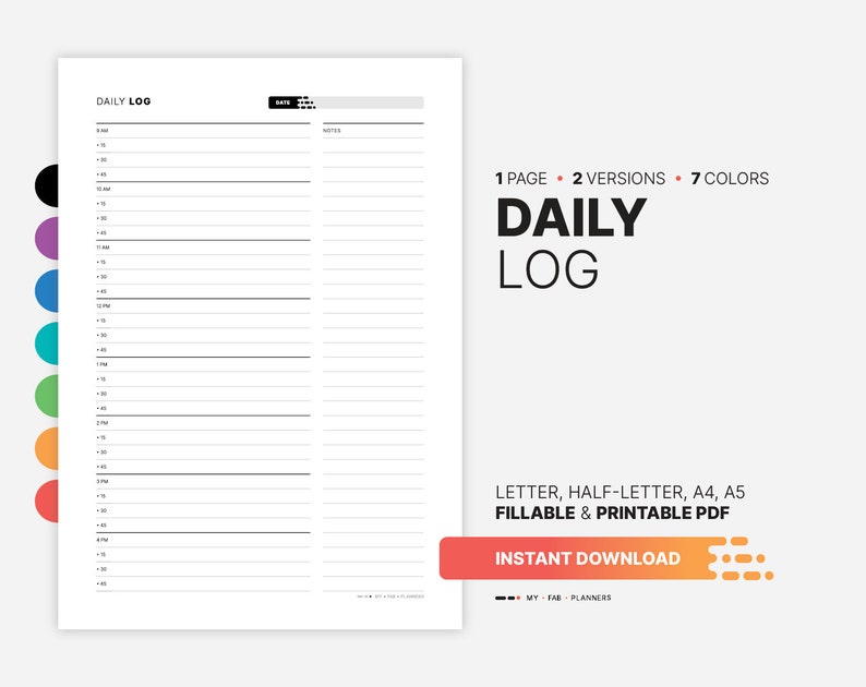 15 Minute Daily Work Log & Report Book, Hourly Appointment Planner and ...
