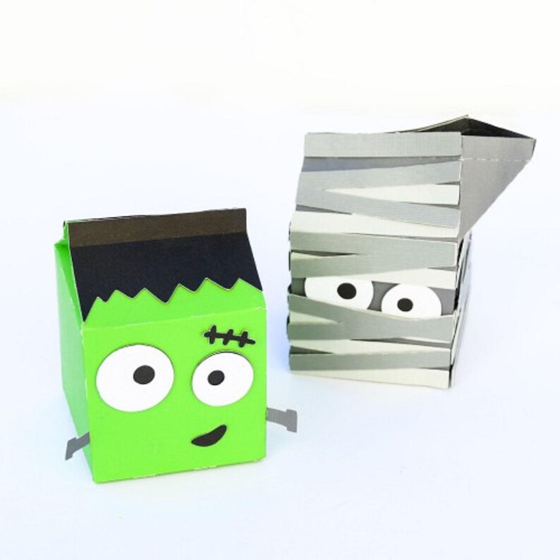 Halloween Monster Treat Boxes Cut Files - Digital Template - SVG PDF AI ...