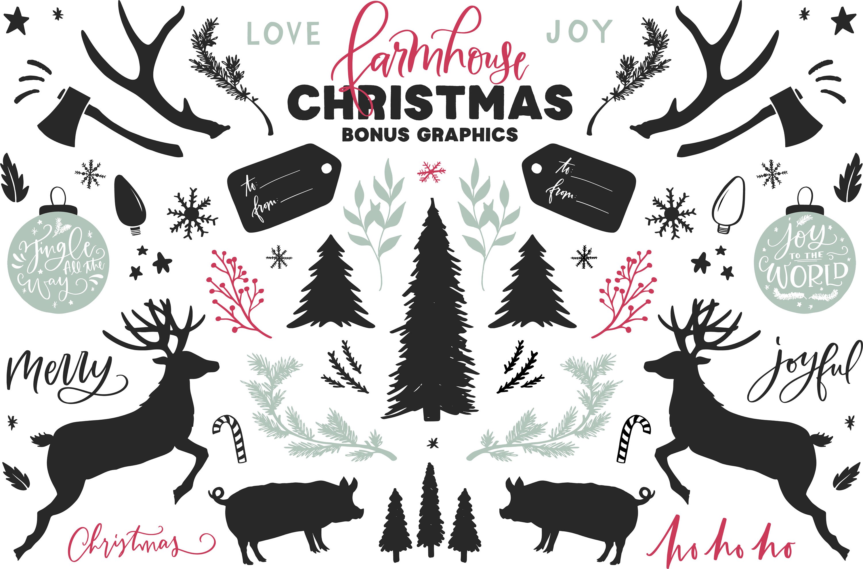 Farmhouse Font Bundle - Farmhouse Fonts, Logos and Graphics - Rustic ...