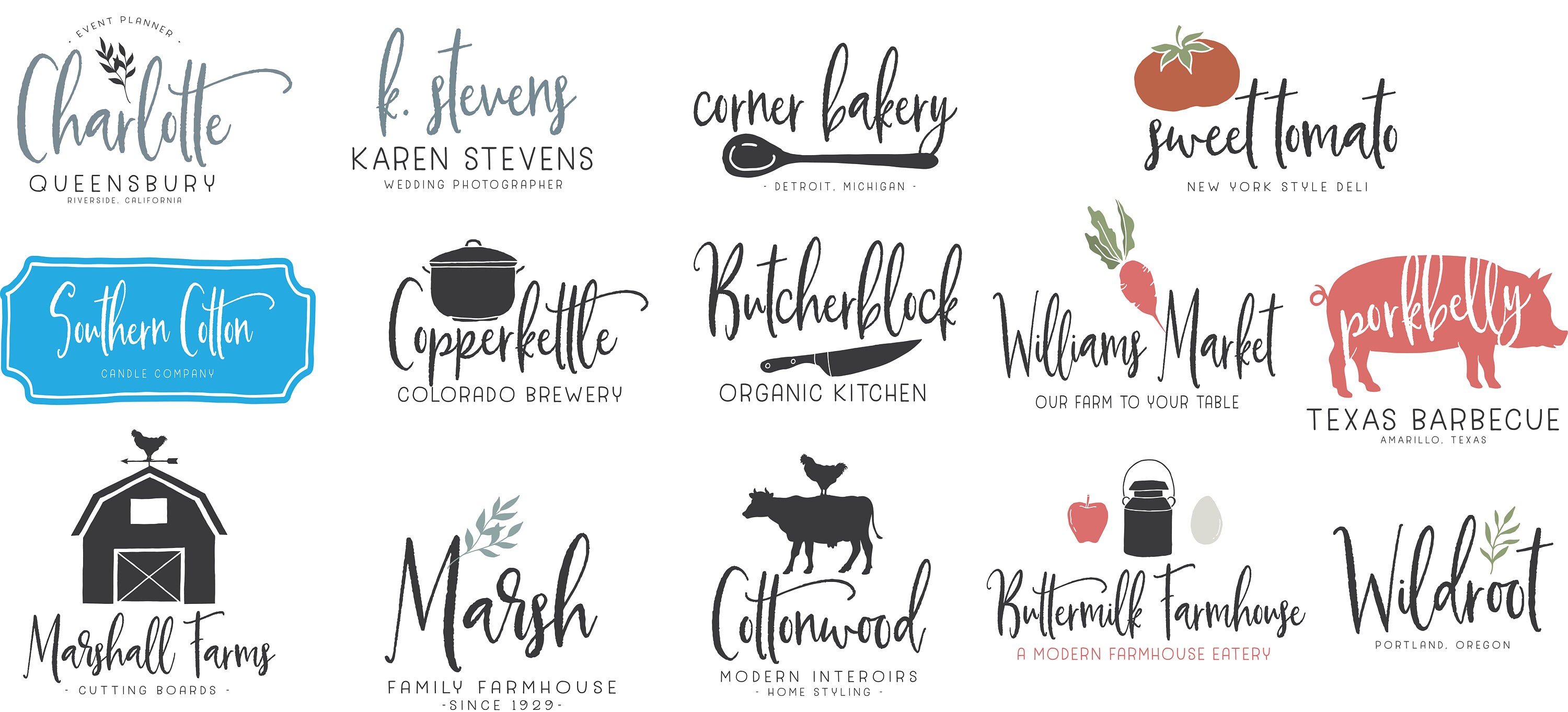 Farmhouse Font Bundle - Farmhouse Fonts, Logos and Graphics - Rustic ...