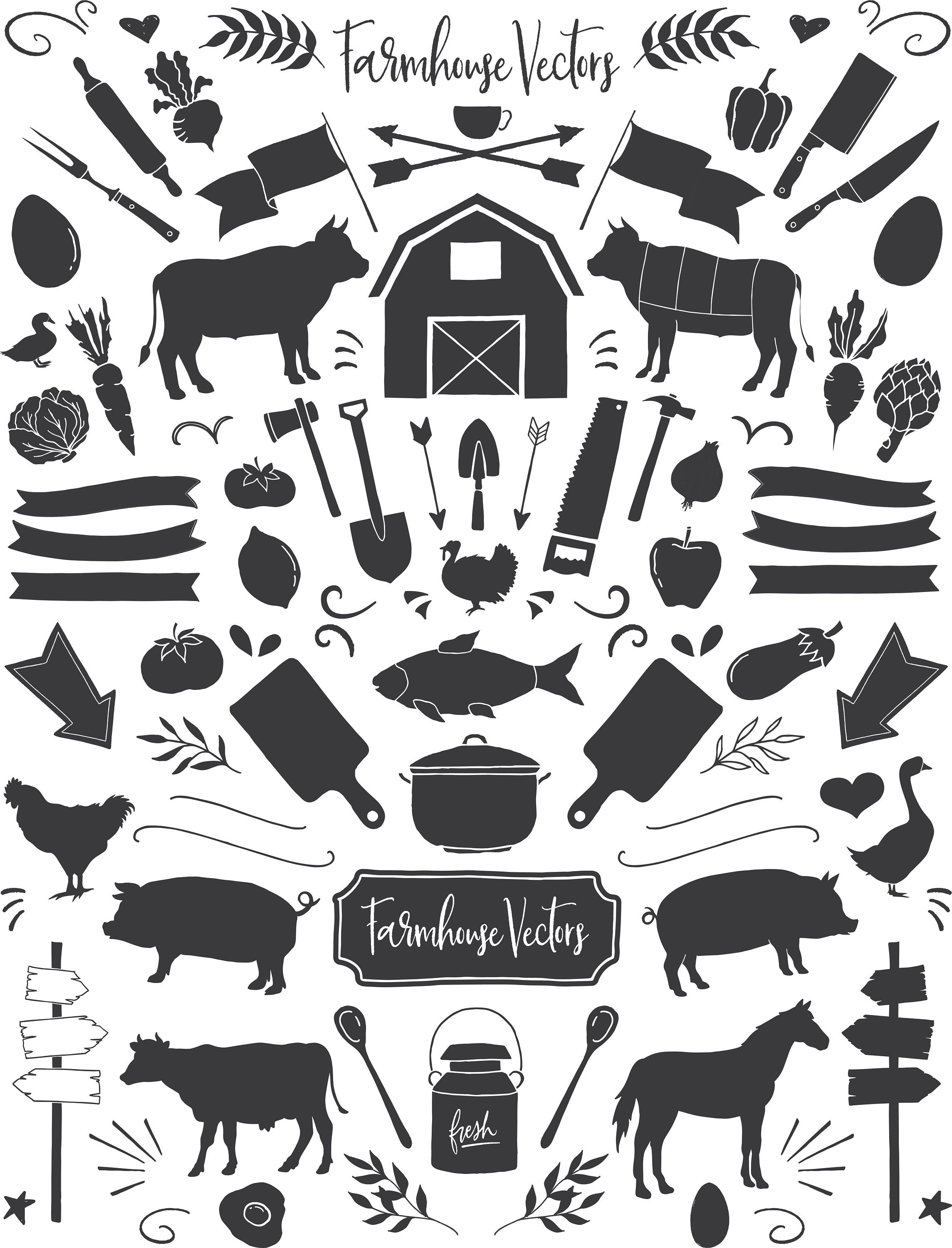 Farmhouse Font Bundle Farmhouse Fonts, Logos and Graphics Rustic Fonts ...