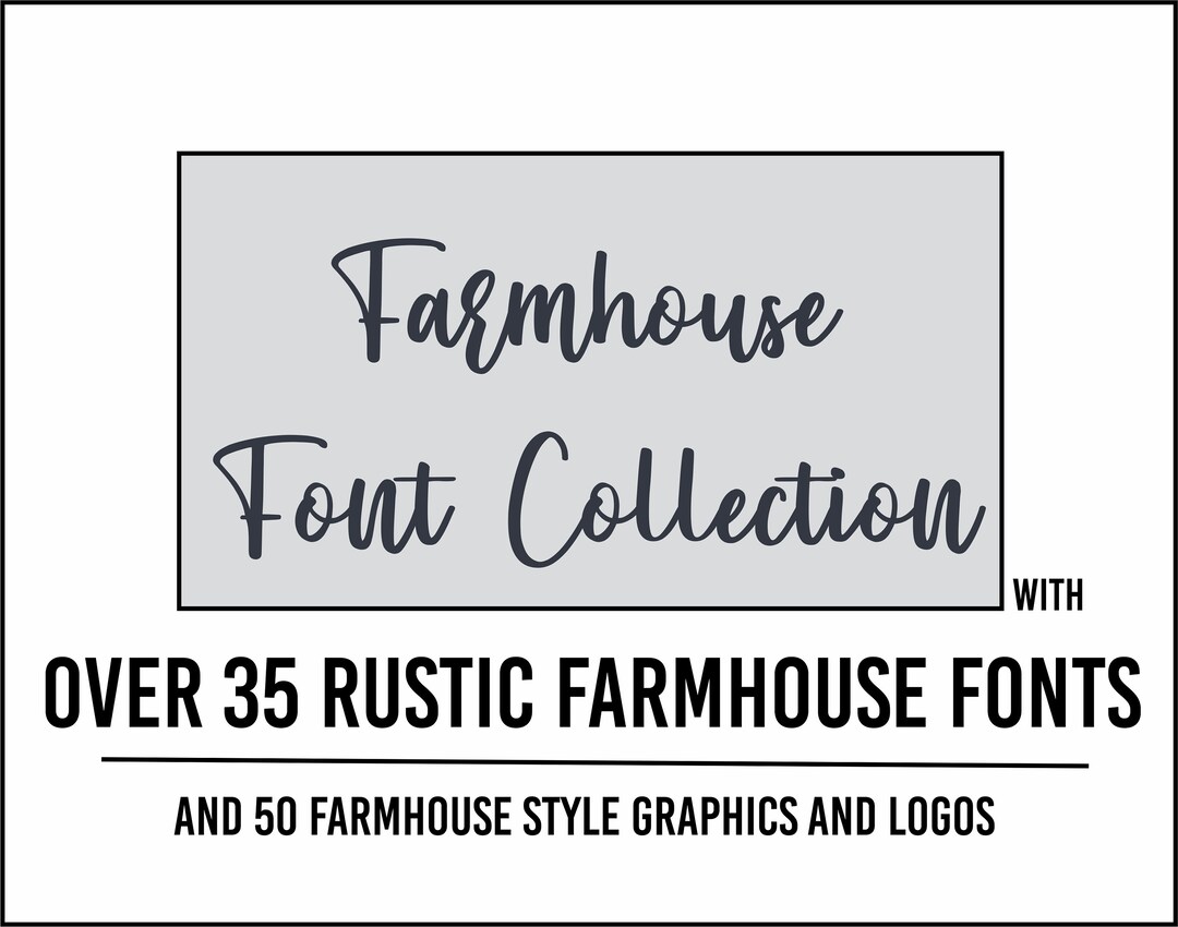 Farmhouse Font Bundle Farmhouse Fonts Logos and Graphics - Etsy