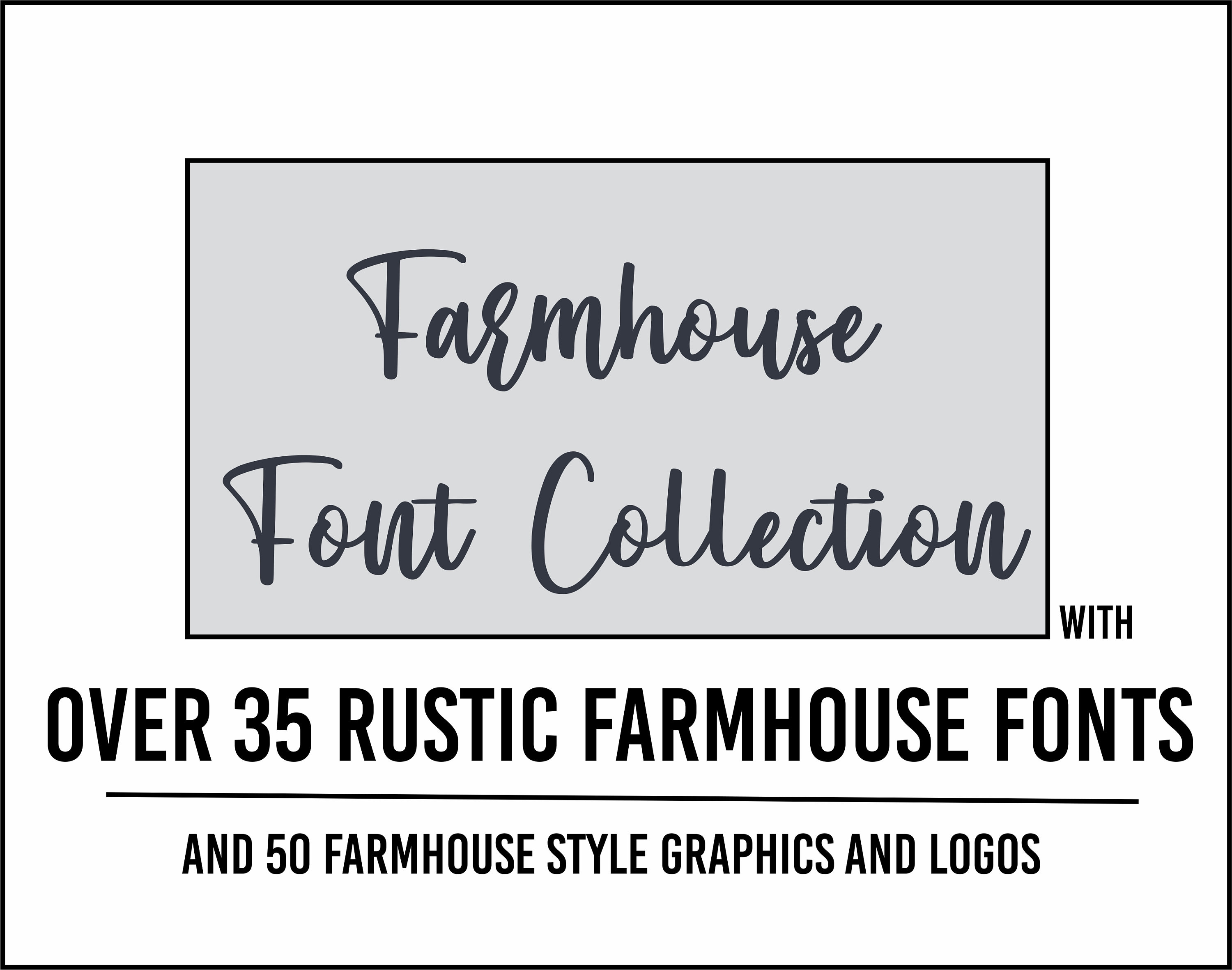 Farmhouse Font Bundle Farmhouse Fonts, Logos and Graphics Rustic Fonts ...