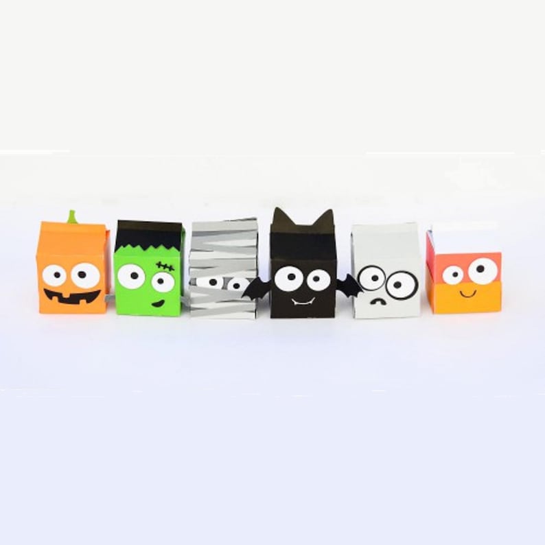Halloween Monster Treat Boxes Cut Files - Digital Template - SVG PDF AI ...