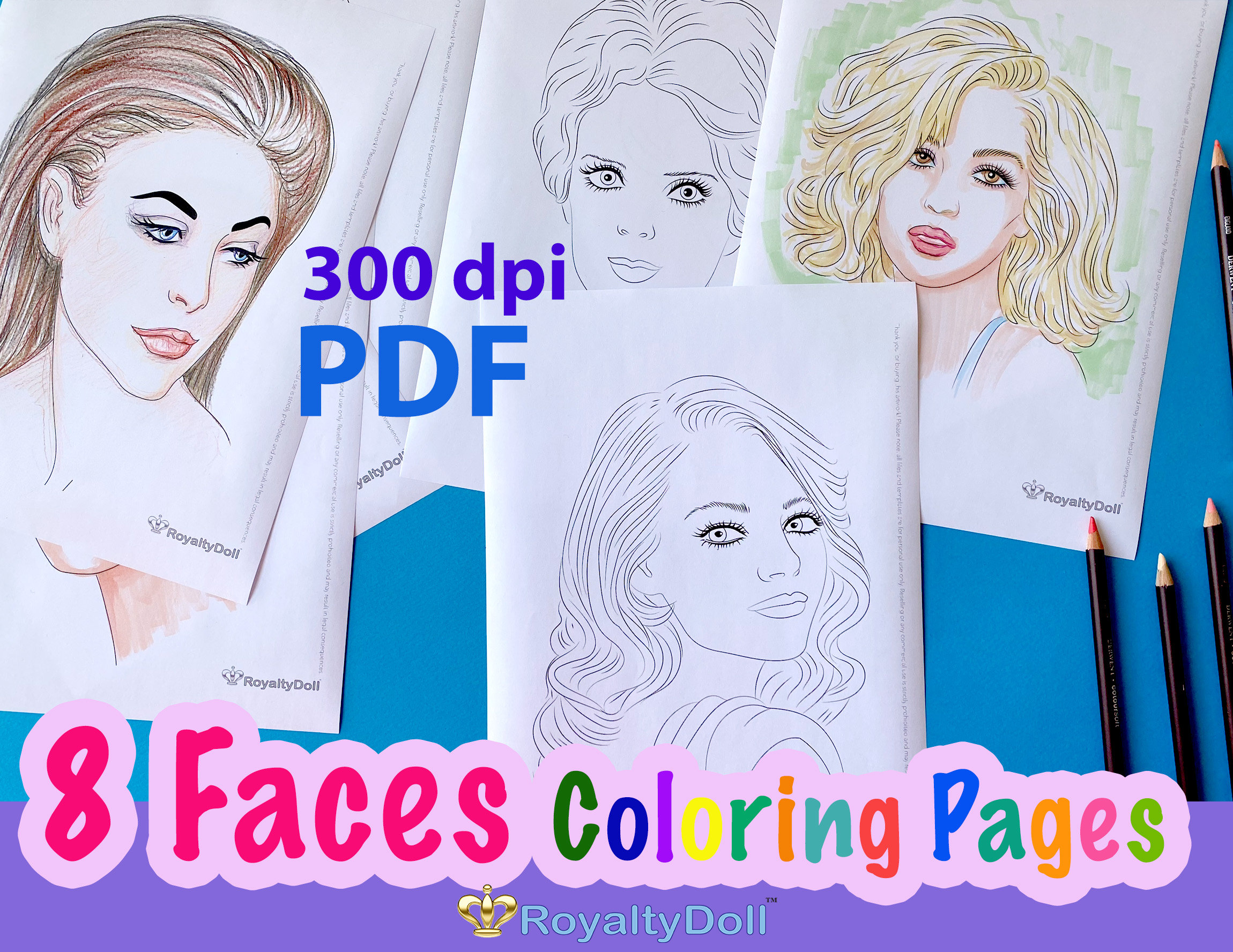 Coloring Pages Faces I Paper Doll Faces for Makeup and Hair Printable ...