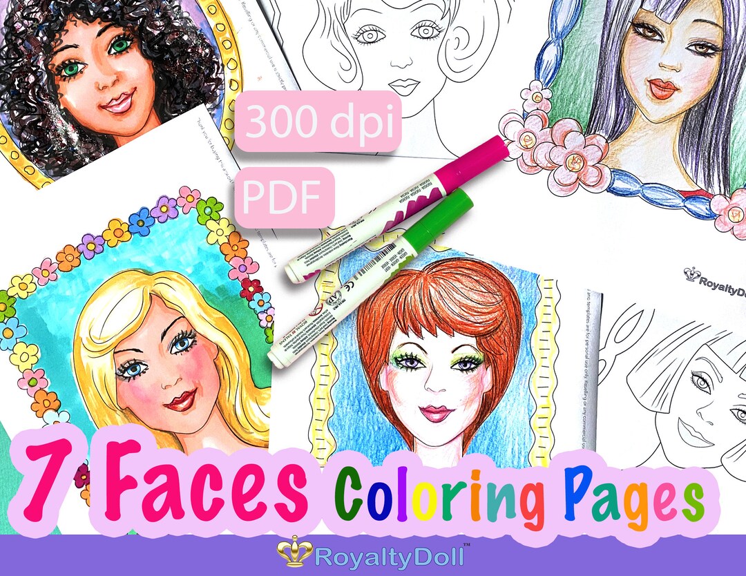 Coloring Pages Faces I Paper Doll Faces for Makeup and Hair Printable ...