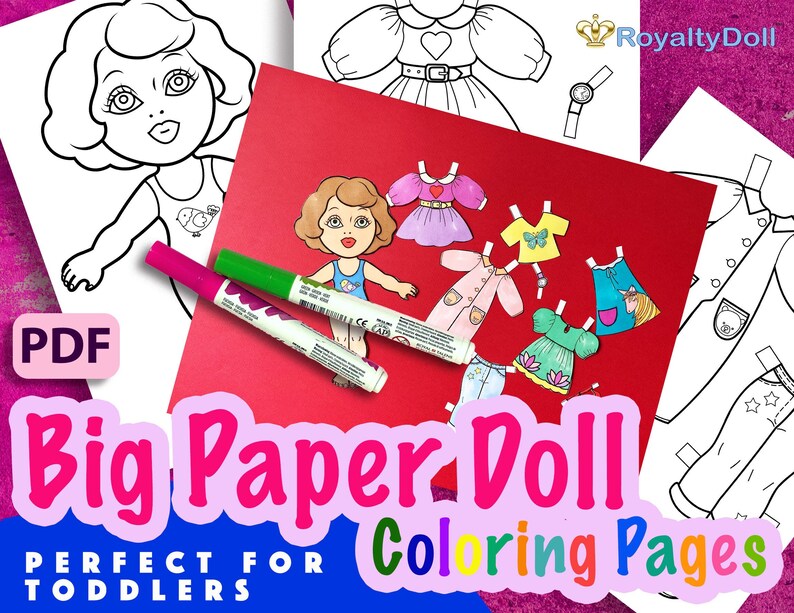 Big Paper Doll PDF, Paper Doll Coloring Pages, Easy Paper Craft, Home ...