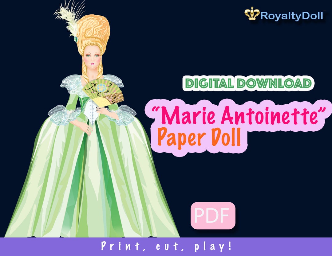 Paper Doll, Marie Antoinette Paper Doll With Historical Clothing Set ...