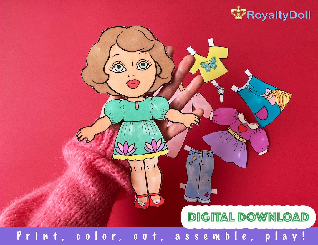 Big Paper Doll PDF, Paper Doll Coloring Pages, Easy Paper Craft, Home ...
