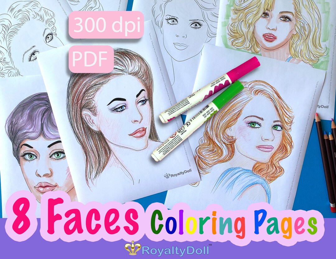 Coloring Pages Faces I Paper Doll Faces for Makeup and Hair Printable ...