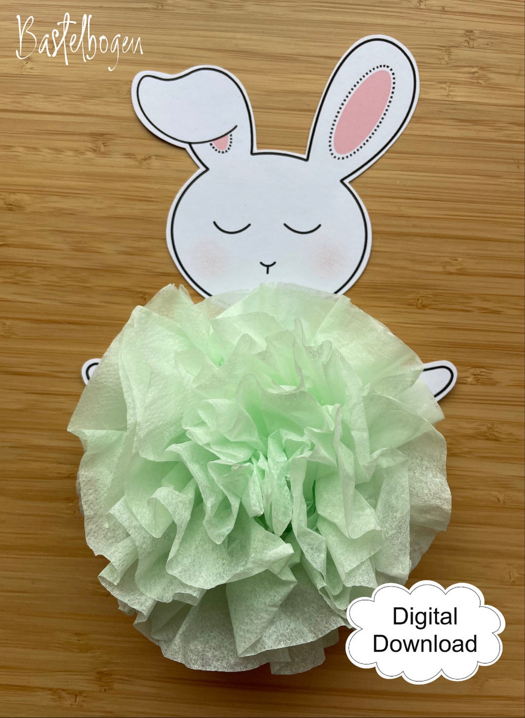 Bunny Bunny Girl Easter Bunny Craft Sheet Digital Download Crafts With ...